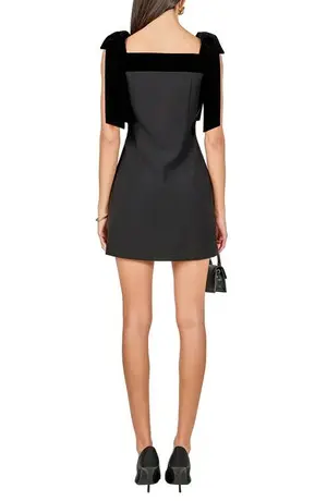 Endless Rose Velvet Trim Bow Minidress