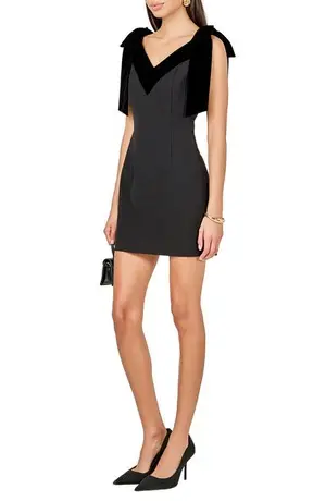 Endless Rose Velvet Trim Bow Minidress