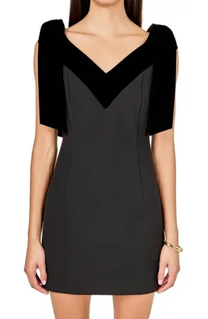 Endless Rose Velvet Trim Bow Minidress