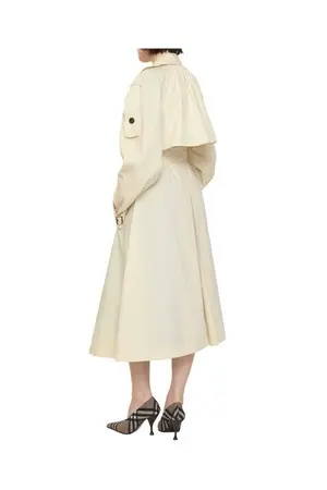 Burberry Long Canvas Trerose Trench Coat - Tundra Beige