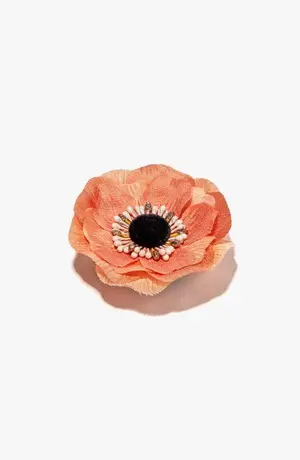 HELENA SIMON The Anemone Floral Brooch - Peach