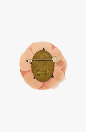 HELENA SIMON The Anemone Floral Brooch - Peach
