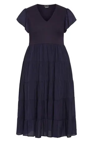 City Chic Marli Mixed Media Midi Dress