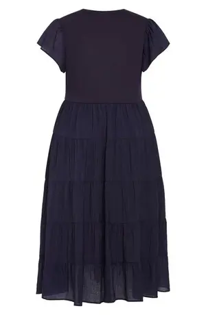 City Chic Marli Mixed Media Midi Dress