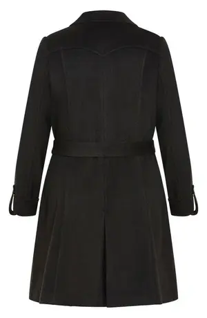 City Chic Belted Double Breasted Coat