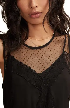 Lucky Brand Illusion Lace Detail Mini Dress