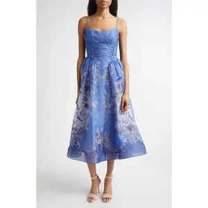 Zimmermann Rebellion Mermaid Silk & Linen Picnic Dress - Blue Mermaid