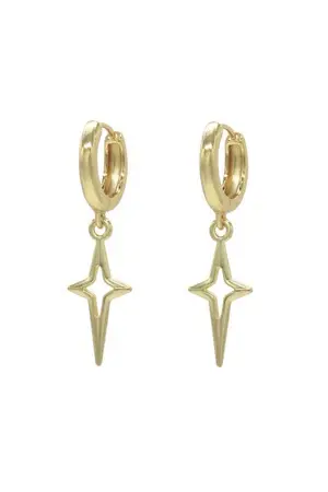 VELVET LUNA Sparkle Charm Huggie Earrings - Gold