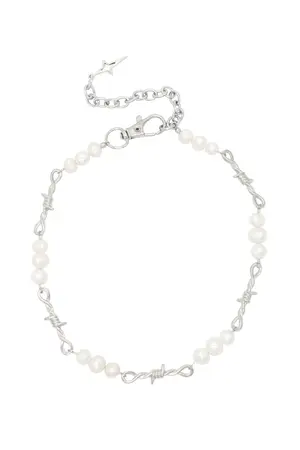 VELVET LUNA Freshwater Pearl Wire Choker - White