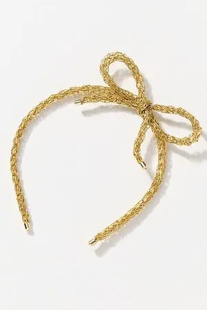 Anthropologie Metal Bow Headband - Gold