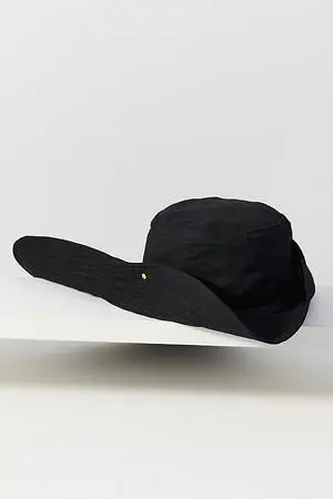 SENSI STUDIO Linen Beach Cowboy Hat - Black