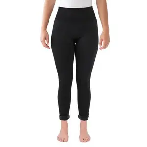 MUK LUKS High Waisted Faux Fur Lined Leggings - Black