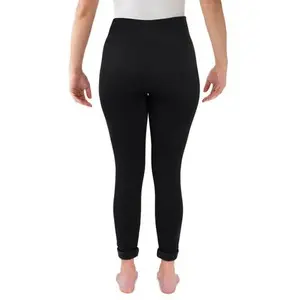 MUK LUKS High Waisted Faux Fur Lined Leggings - Black