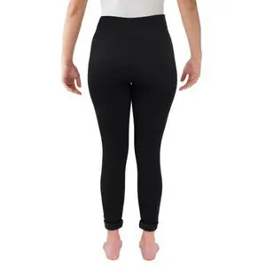 MUK LUKS High Waisted Faux Fur Lined Leggings - Black