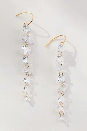 Anthropologie Drippy Crystal Chandelier Earrings - Clear