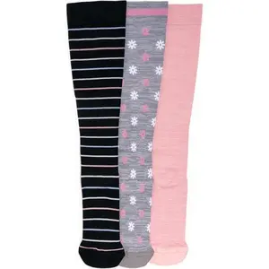 MUK LUKS MUK LUKS Knee-High Compression Socks - 3 Pair Pack Pink Multi