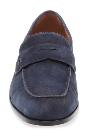 FERRAGAMO Tiberio Penny Loafer - Navy Naturale Naturale