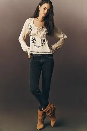 RE/DONE Slim Cig Low-rise Straight-leg Jeans - Back To Black