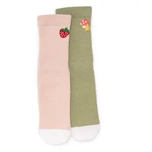 MUK LUKS Cozy Compression Gripper Crew Socks - Multi
