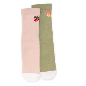 MUK LUKS Cozy Compression Gripper Crew Socks - Multi
