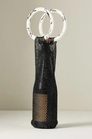 Anthropologie Diamanté Wine Bag - Black