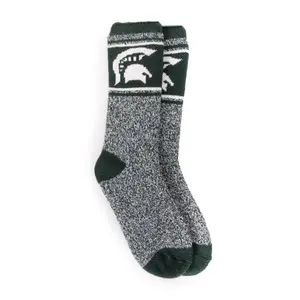 MUK LUKS Heat Retainer Crew Socks - Michigan State