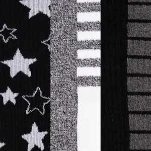 MUK LUKS Cotton Rib Compression Knee-high Socks 3-pair Pack - Ebony