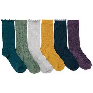 MUK LUKS Whisper Soft Crew Socks 6-pair Pack - Cool Multi