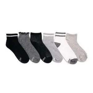 MUK LUKS Dream Step Mini Crew Socks 6-pair Pack - Dark Neutral