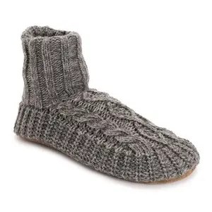 MUK LUKS Cable Bootie Slippers - Grey