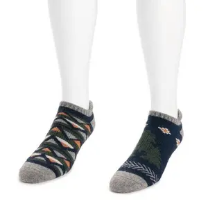 MUK LUKS No Show Wool Socks 2-pair Pack - Ecru