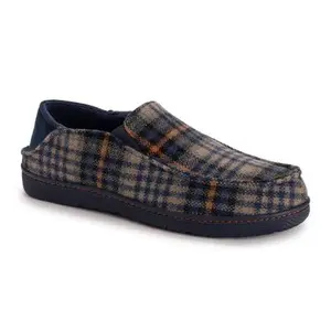 MUK LUKS Owen Step-down Slippers - Navy Plaid