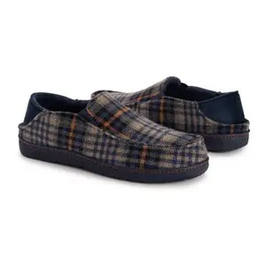 MUK LUKS Owen Step-down Slippers - Navy Plaid