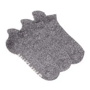 MUK LUKS Cotton Compression Ankle Socks 3-pair Pack - Black Marl