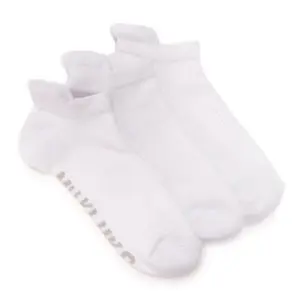 MUK LUKS Cotton Compression Ankle Socks 3-Pair Pack White
