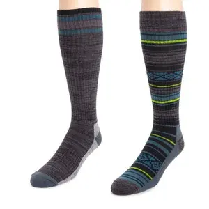 MUK LUKS Tall Compression Socks 2-pair Pack - Ebony/blue Steel