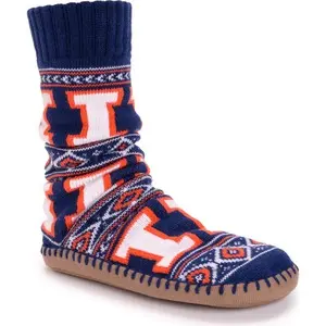 MUK LUKS Gameday Slipper Socks - Illinois