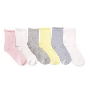 MUK LUKS 6 Pair Whisper Soft Crew Socks Pack - Pastel
