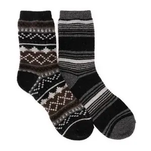 MUK LUKS Wool Blend 6" Socks 2 Pair Pack - Dark Neutrals