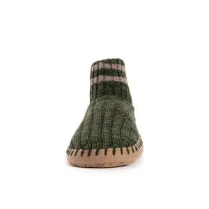 MUK LUKS Cuff Bootie Slipper - Dark Green Marl