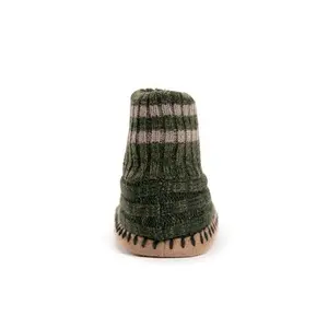 MUK LUKS Cuff Bootie Slipper - Dark Green Marl