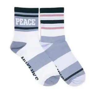 MUK LUKS Nylon Quarter Crew Compression Socks 2 Pair Pack - Blue Pack