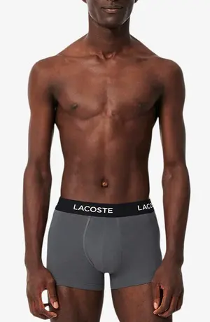 Lacoste Core Essentials Stretch Cotton Boxer Briefs - Grey