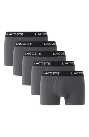 Lacoste Core Essentials Stretch Cotton Boxer Briefs - Grey