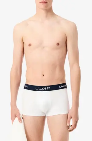 Lacoste Core Essentials Stretch Cotton Boxer Briefs - White