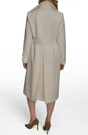 Donna Karan New York Belted Long Raincoat - Cream