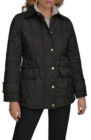 Donna Karan New York Water-resistant Quilted Barn Jacket - Black