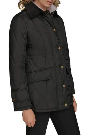 Donna Karan New York Water-resistant Quilted Barn Jacket - Black