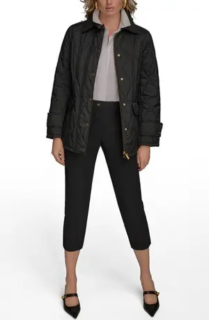 Donna Karan New York Water-resistant Quilted Barn Jacket - Black