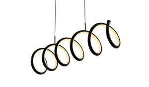 JONATHAN Y Ali Dimmable Adjustable Integrated Led Metal Linear Pendant - Black